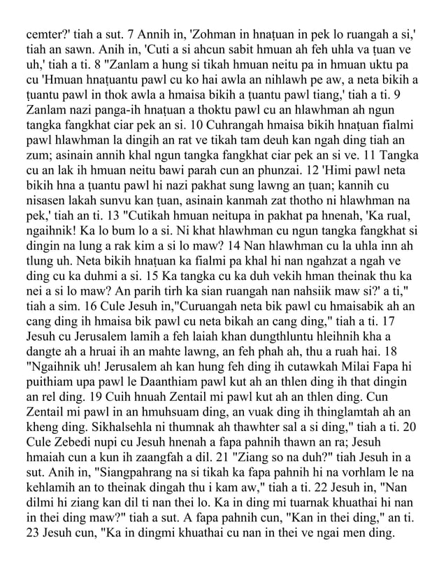 Chin falam bible - new testament | PDF