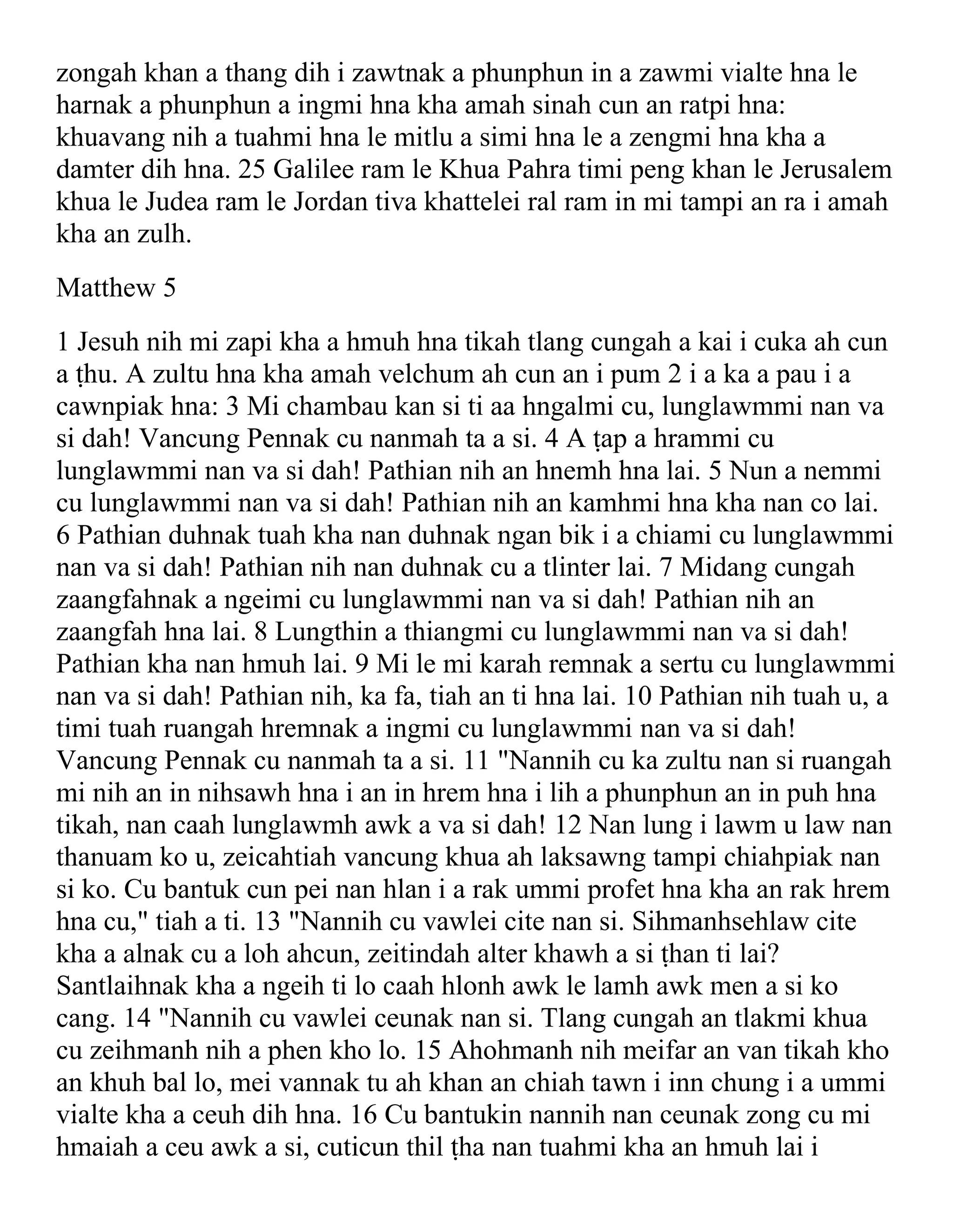 Chin hakha bible - new testament | PDF