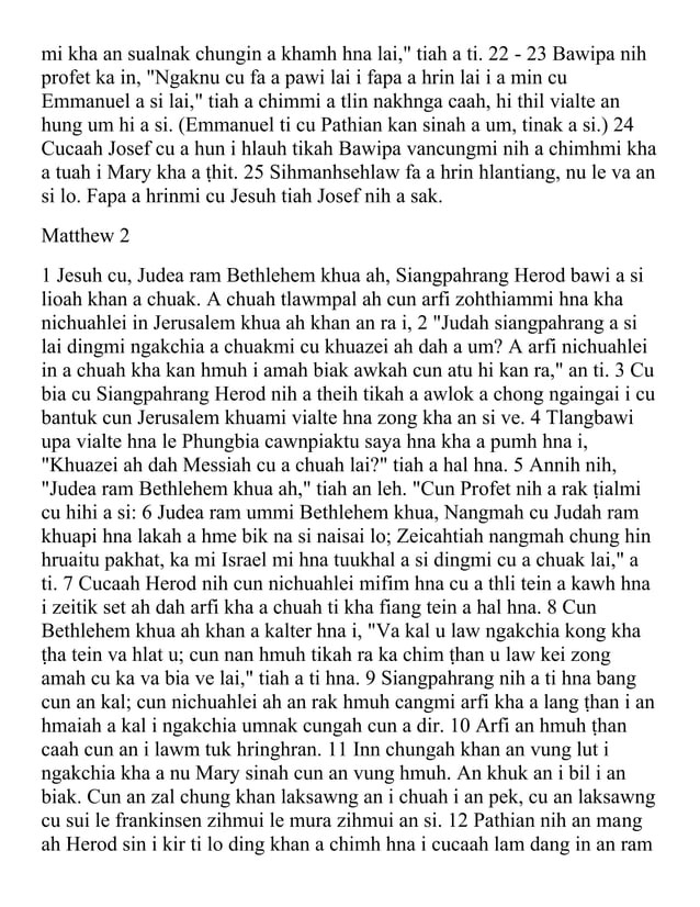 Chin hakha bible - new testament | PDF