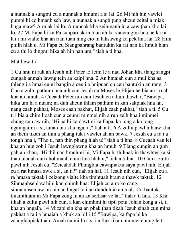 Chin hakha bible - new testament | PDF