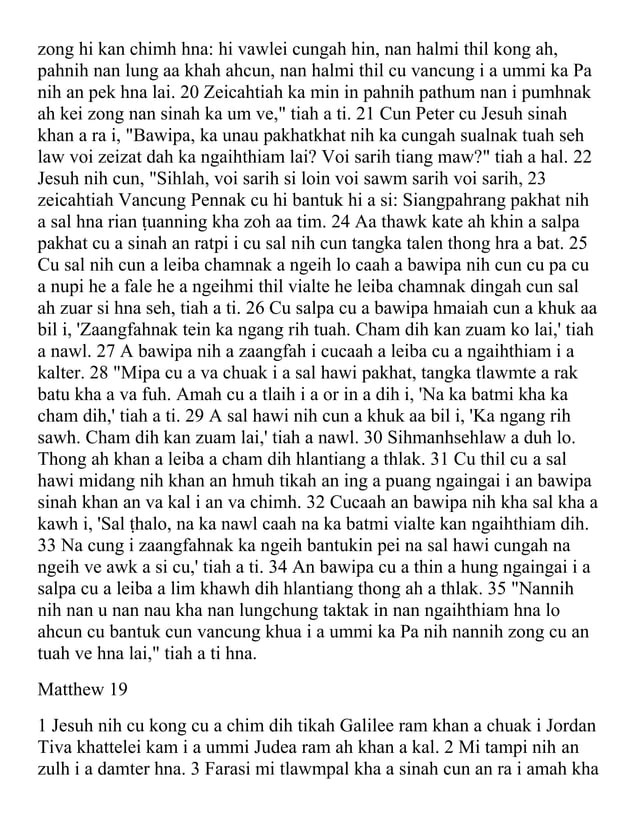 Chin hakha bible - new testament | PDF