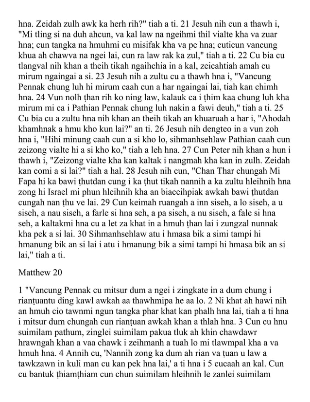 Chin hakha bible - new testament | PDF