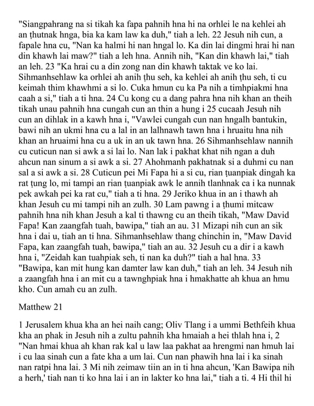 Chin hakha bible - new testament | PDF