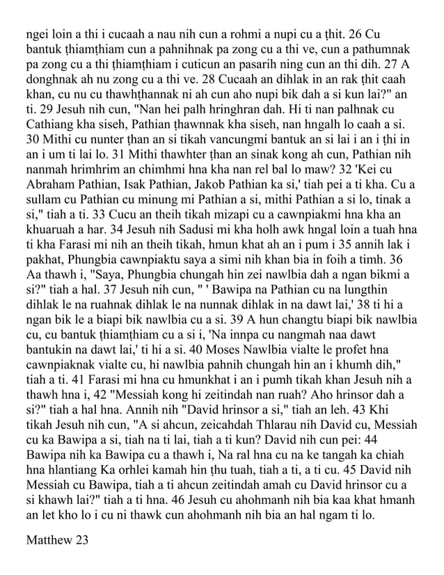 Chin hakha bible - new testament | PDF