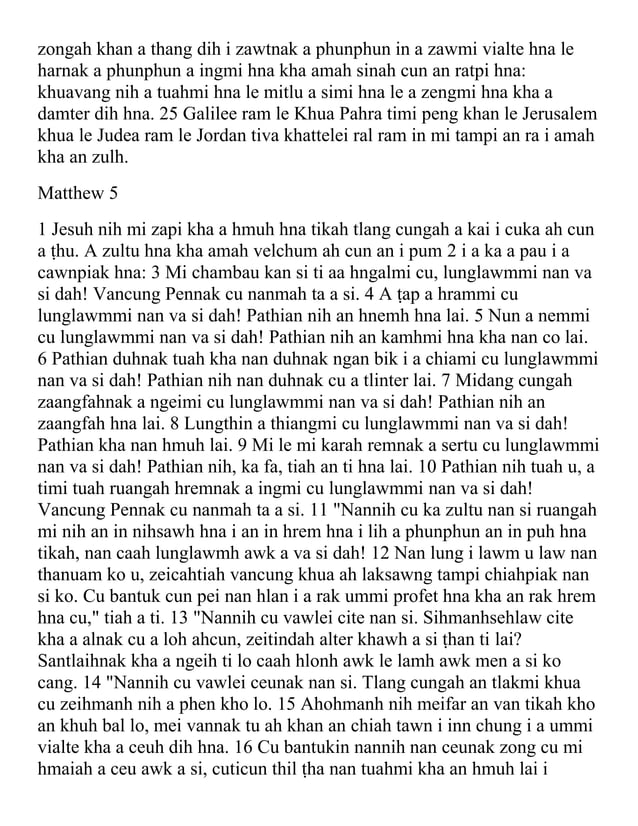 Chin hakha bible - new testament | PDF