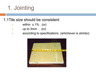 Checklist - Before / During / After marble and granite finishes | PPTX