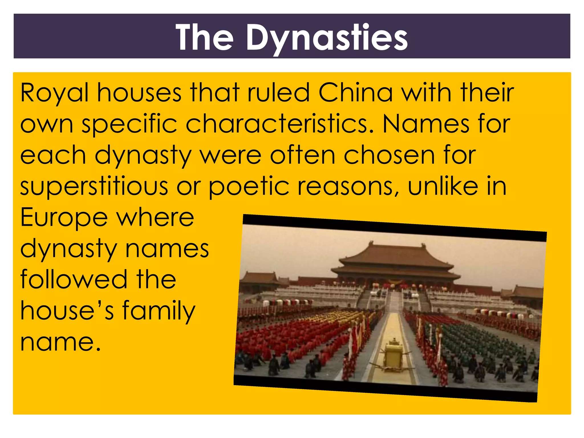 THE MIDDLE KINGDOM OF CHINA: DYNASTIES AND CHANGE | PPTX