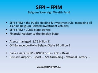 China-Belgium Investment Vehicles | PPTX | Venture Capital | Business Banking & Finance