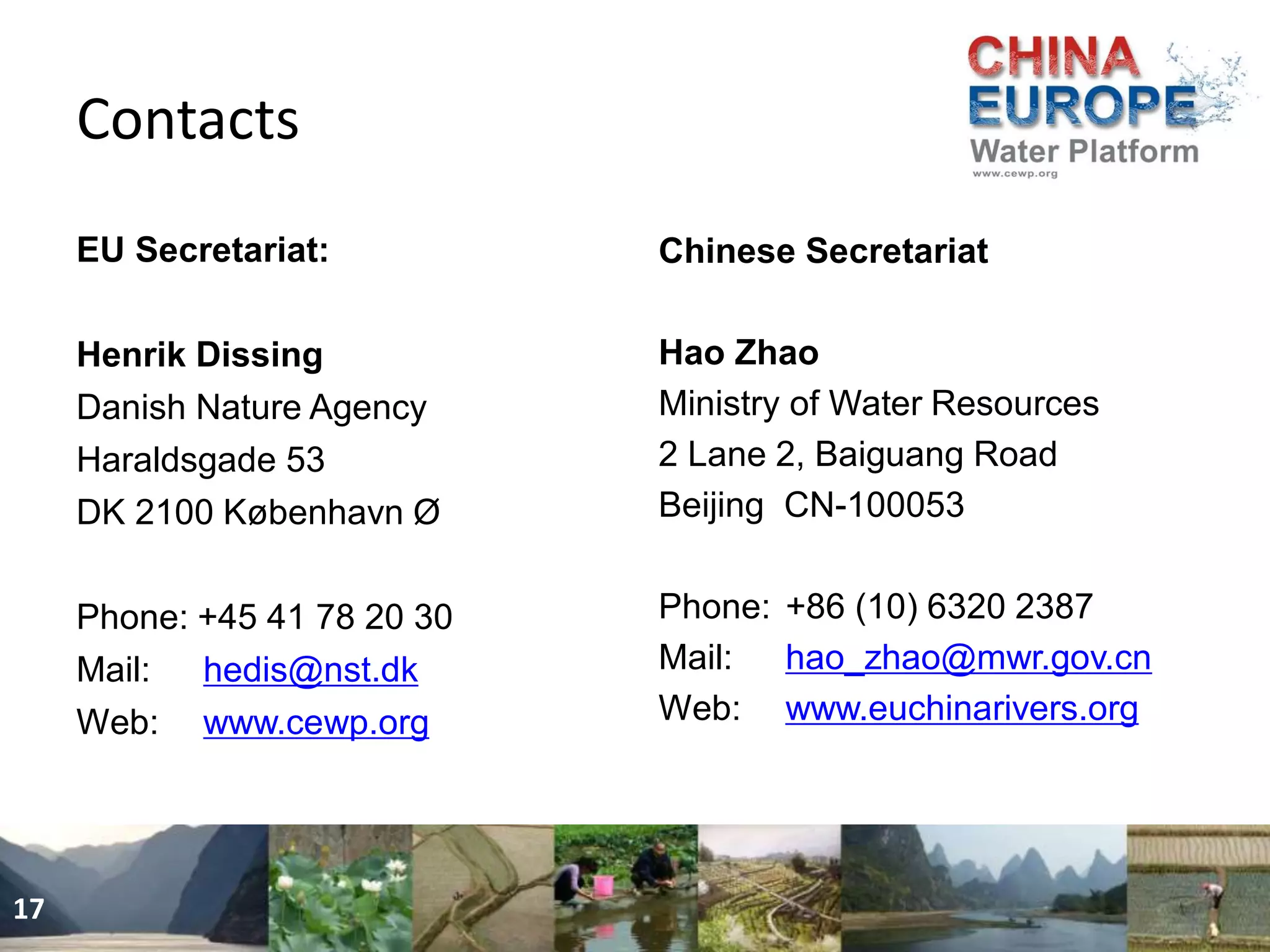 1st EIP Water Conference: China-EU Water Platform on CHINA as world’s ...