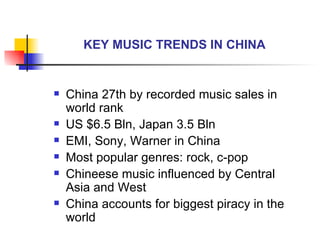 China in global music market | PPT