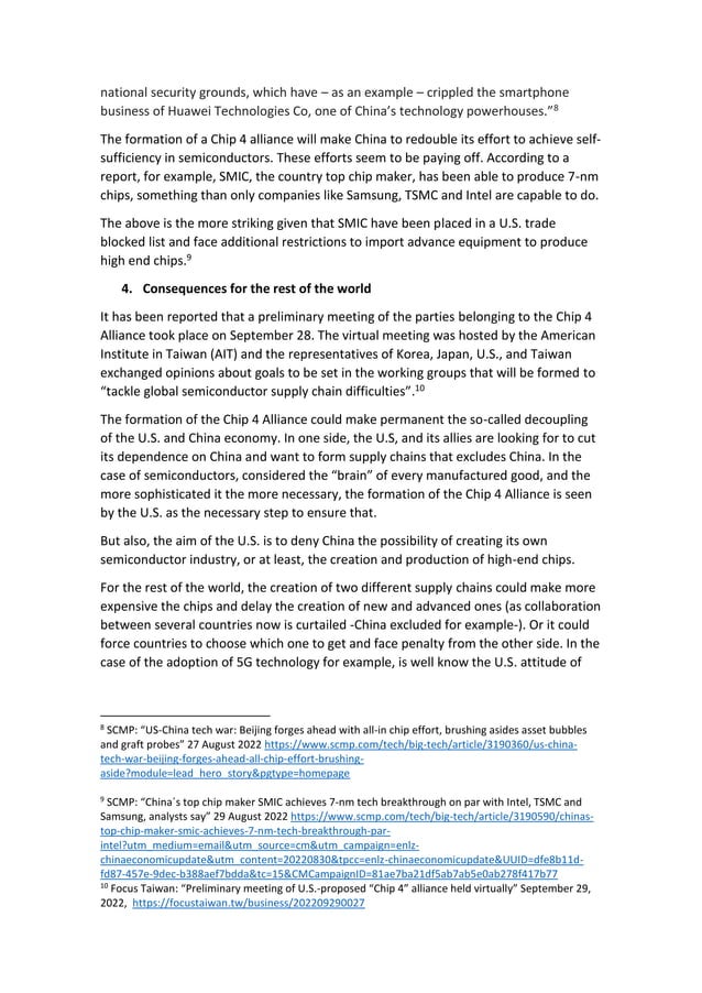 China-United States competition and the Chip 4 Alliance | PDF