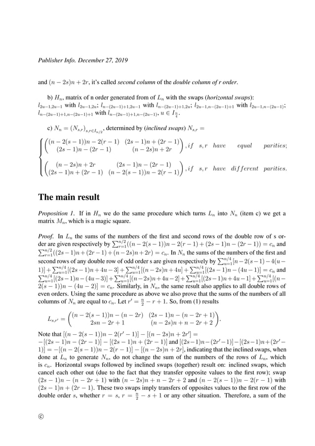 Lohans’ magic squares and the Gaussian elimination method | PDF