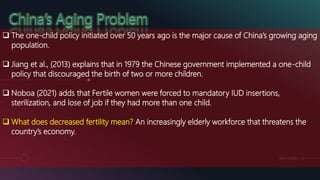 THE PROBLEM OF CHINA’S AGING POPULATION | PPTX