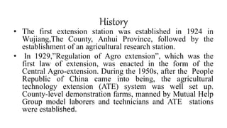 China agricultural extension system | PPTX