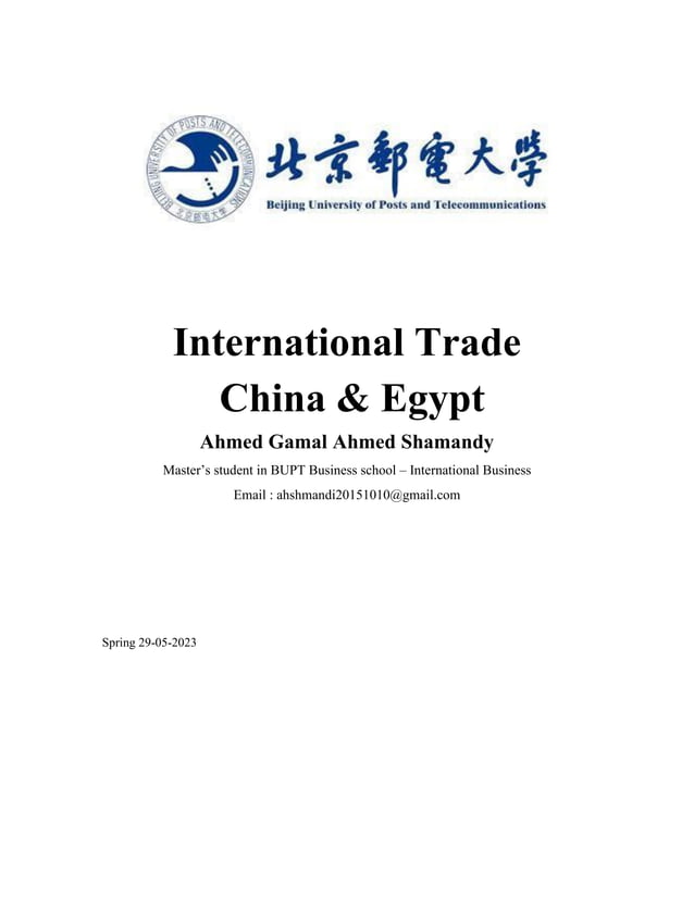 China and Egypt international trade | PDF | Commodities | Economy