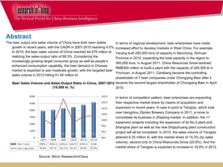 China beer industry report, 2010 2012 | PPT