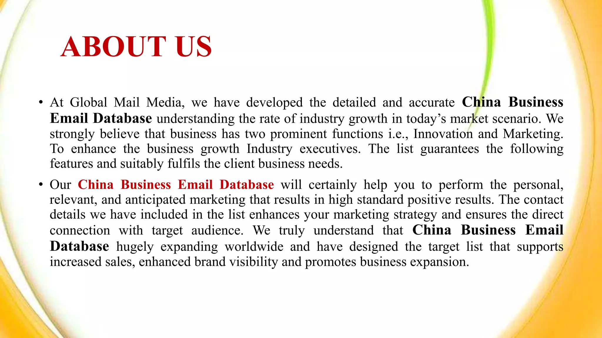 China business email database | PPT