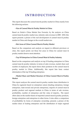 China canned meat poultry market report sample pages | PDF