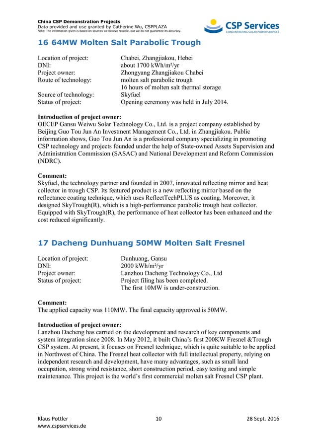 China CSP Demonstration Projects | PDF | Power and Energy Industry ...