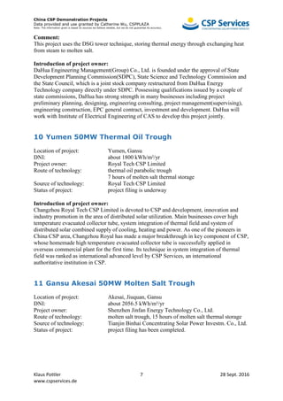 China CSP Demonstration Projects | PDF | Power and Energy Industry ...
