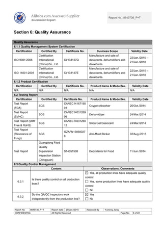China dingxing desiccant factory assessment report | PDF