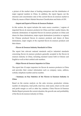 China flavors essences market report sample pages | PDF