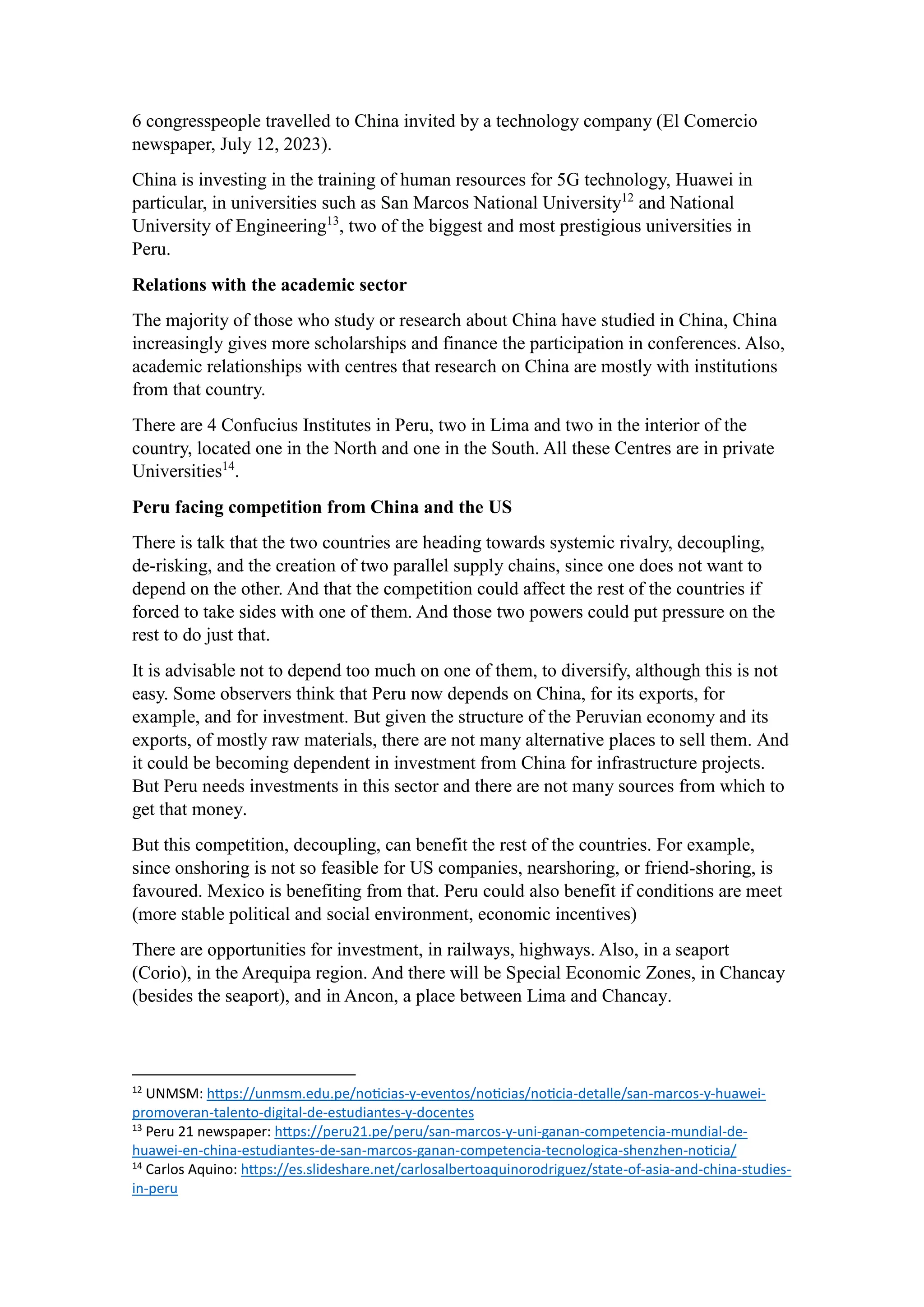 china and peru: China growing presence in Peru | DOCX