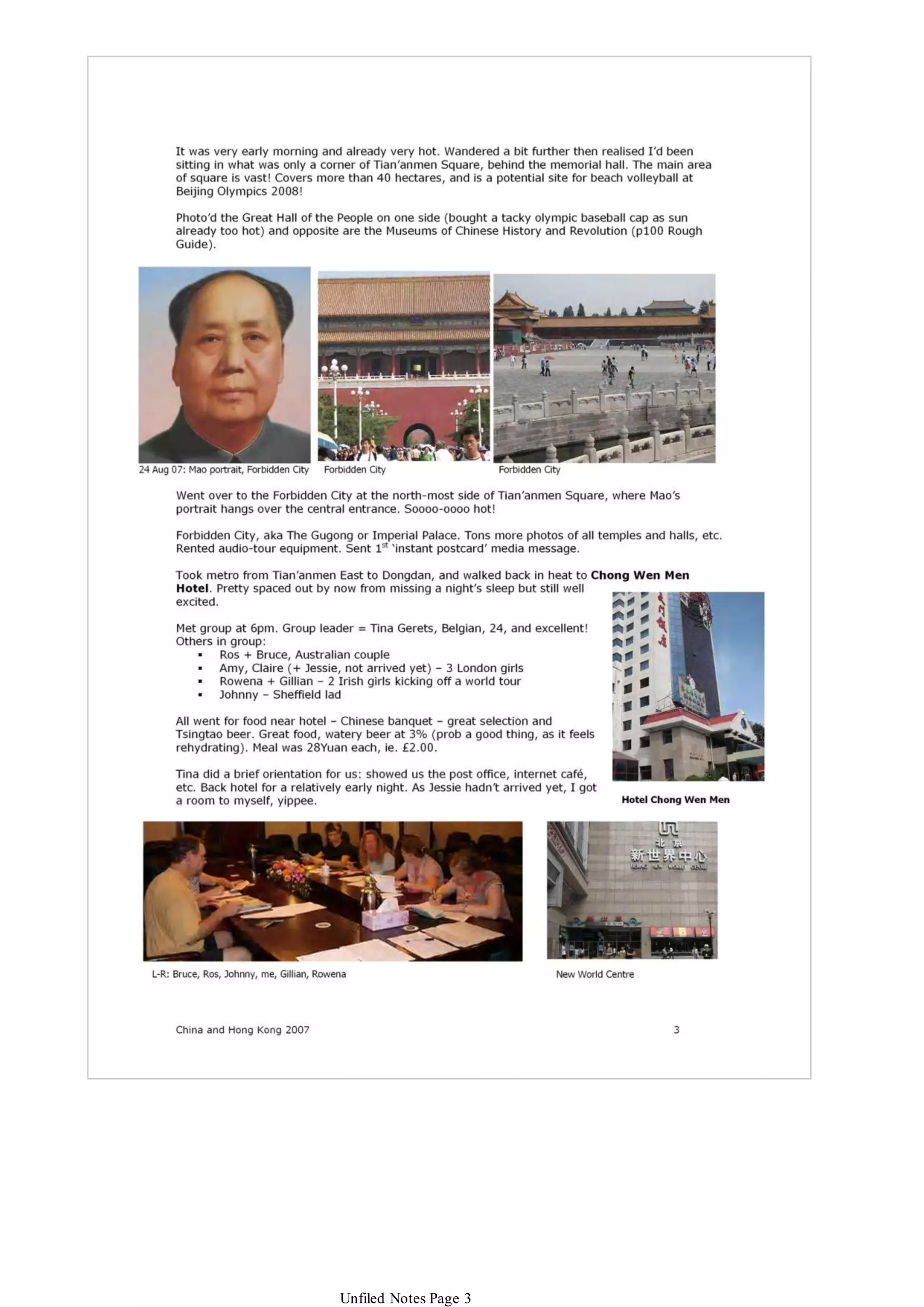 China + Hong Kong 2007--a holiday diary By Lou | PDF