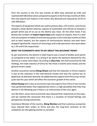 CHINA IMPORT EXPORT DATA | DOCX | Commodities | Economy