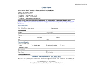 China limestone plaster quarrying industry profile cic1011 sample pages ...