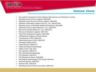 China logistics industry report, 2010 2011 | PPT