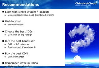 ChinaNetCloud - China Internet Infrastructure Summary | PPT