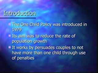 China one child policy | PPT