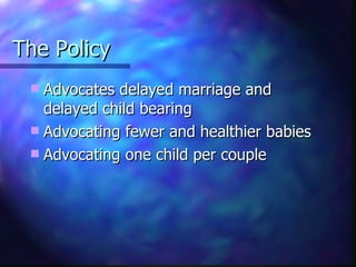 China one child policy | PPT