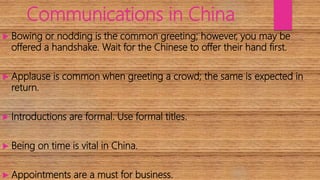 China (Business Etiquette & Protocols) | PPTX