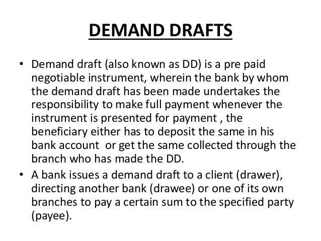 PAY ORDER & DEMAND DRAFT