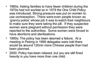 China’s One Child Policy | PPT