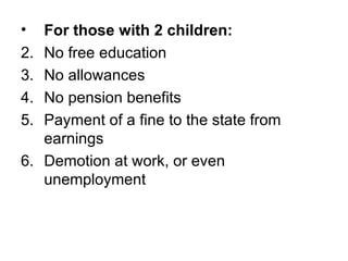 China’s One Child Policy | PPT