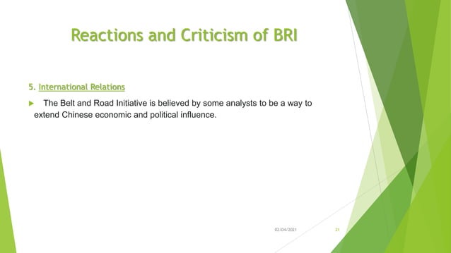 China's Belt and Road Initiative Presentation - 31st March 2021 | PPT