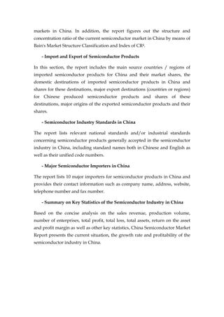 China semiconductor market report sample pages | PDF