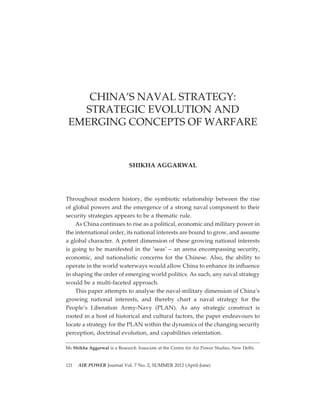 China's Naval Strategy: Strategic Evolution and Emerging Concepts of ...