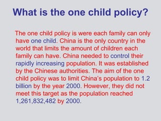 China's one child policy | PPT