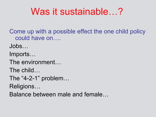 China's one child policy | PPT