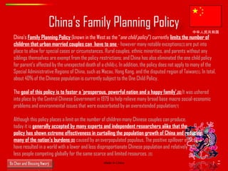 China’S One Child Policy100 Slideshow2003 | PPT
