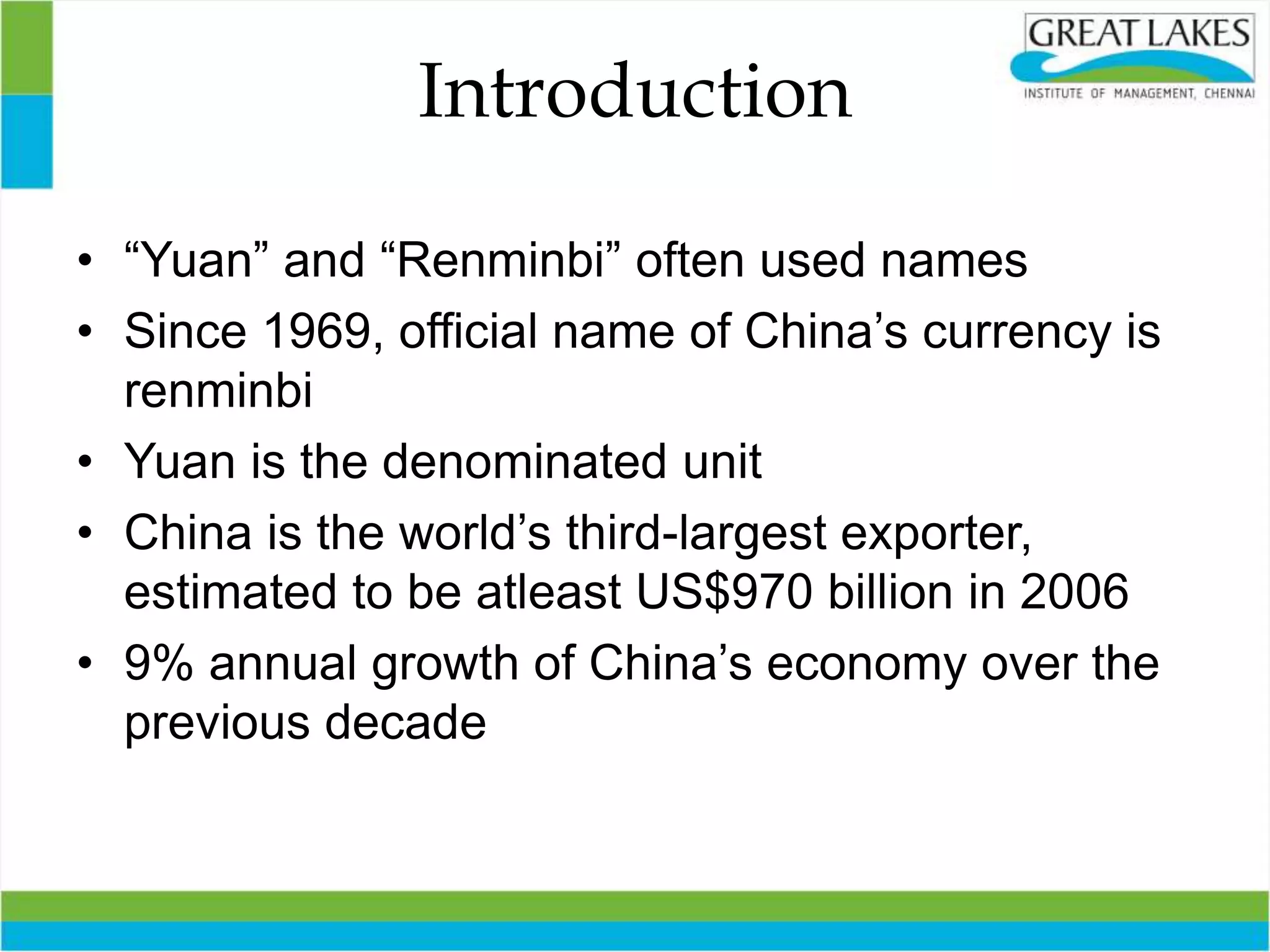 China's reminbi our currency your problem | PPTX