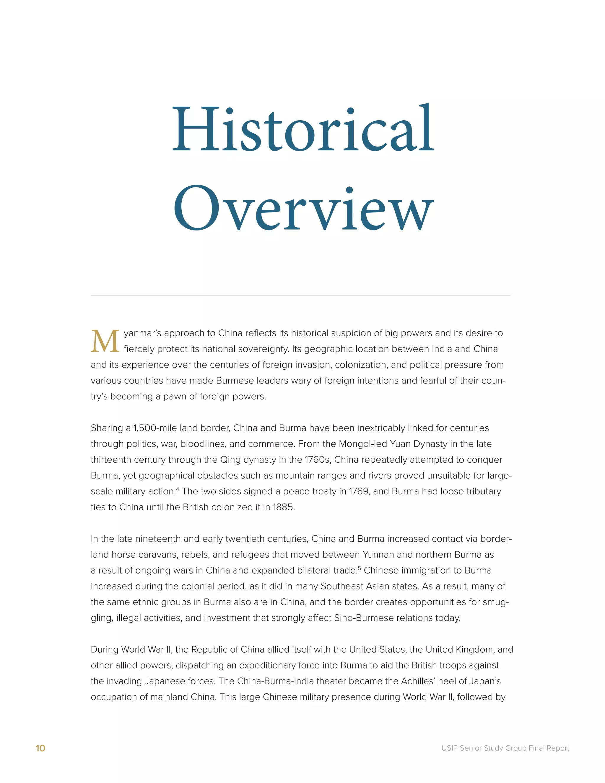 CHINA'S ROLE IN MYANMAR'S INTERNAL CONFLICTS | PDF