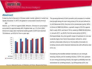 China tin industry statistics, 2010 | PPT