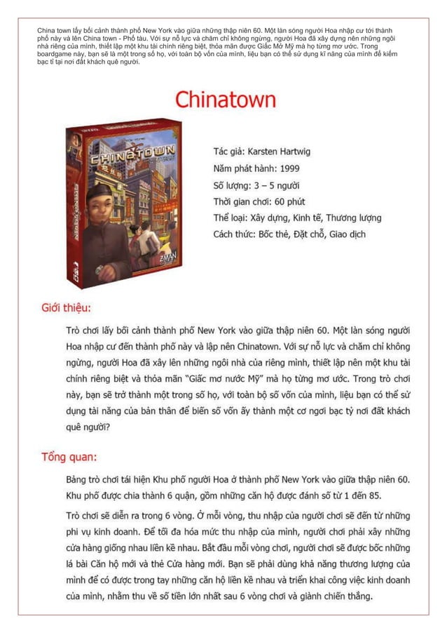 Chinatown boardgame | PDF