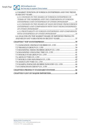 China tyre market report sample pages | PDF