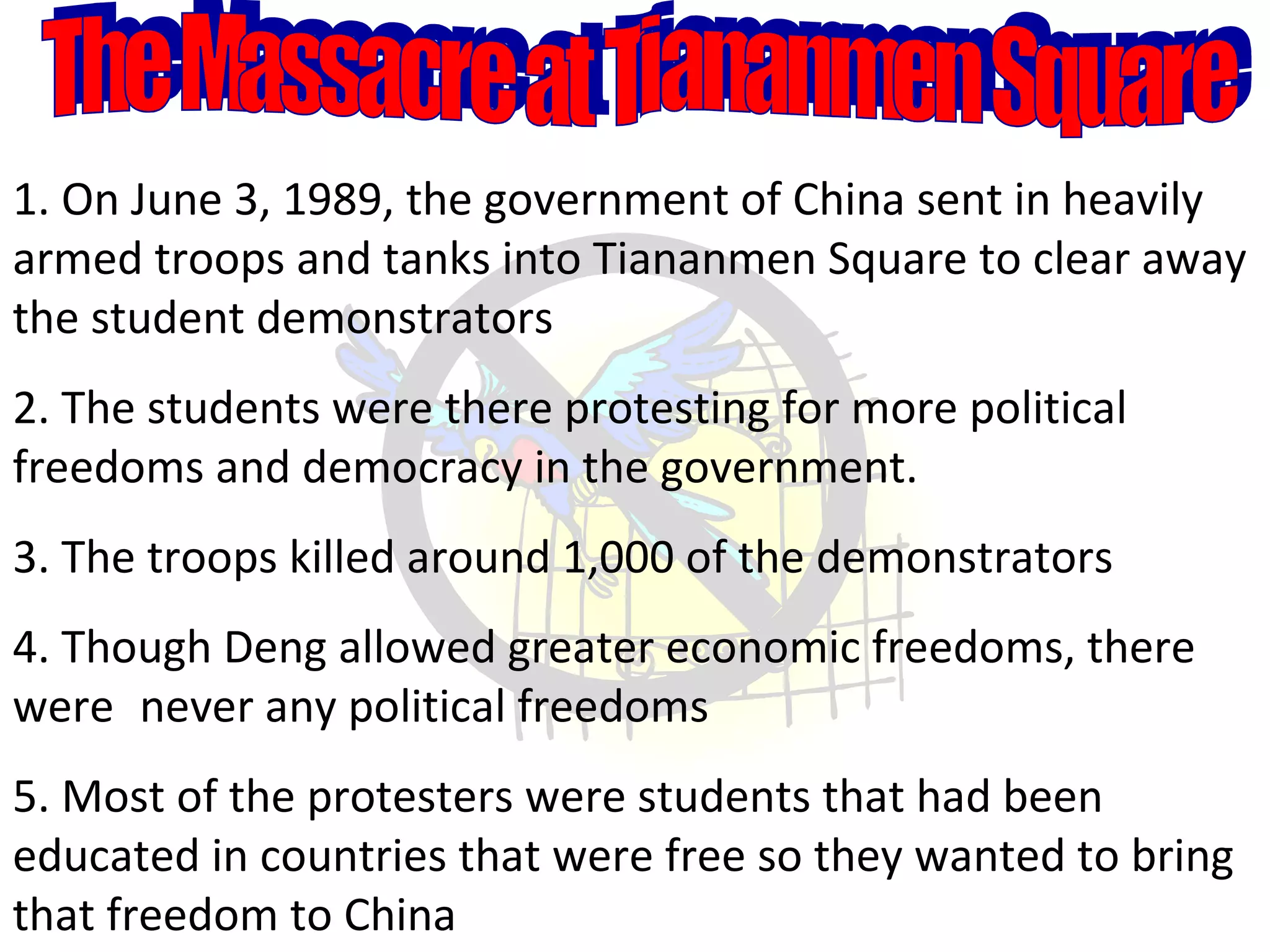 China under deng xiaoping taineman square | PPT